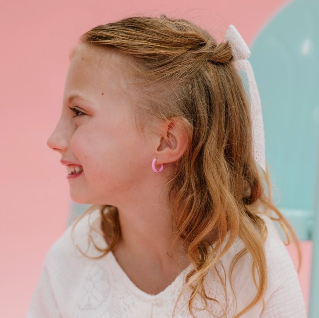 Colorful Huggies Earrings: Hypoallergenic & Playful